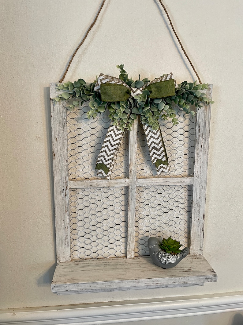 Farmhouse White Wall Decor, Window Frame Wall Decor, Rustic Wall Decor ...