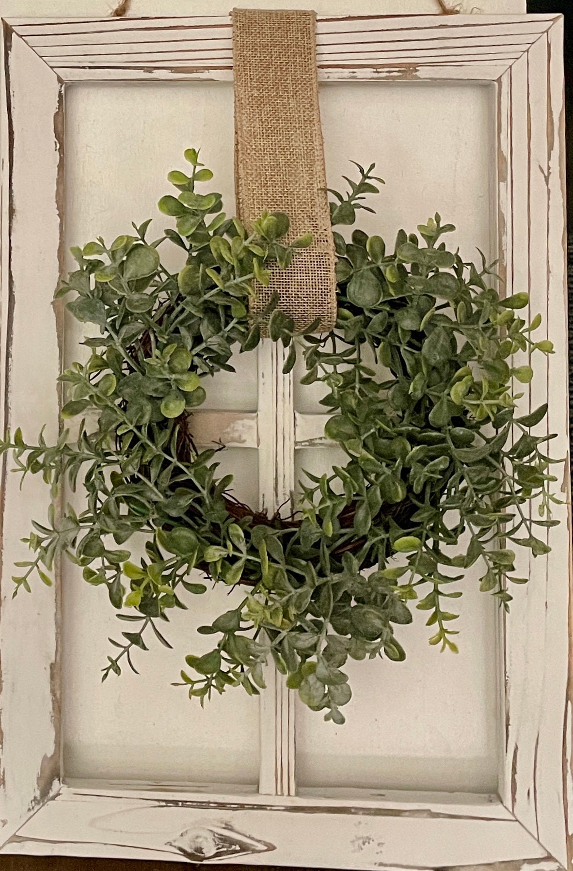 Farmhouse Window Pane Wall Decor, Rustic Farmhouse Wall Decor With ...