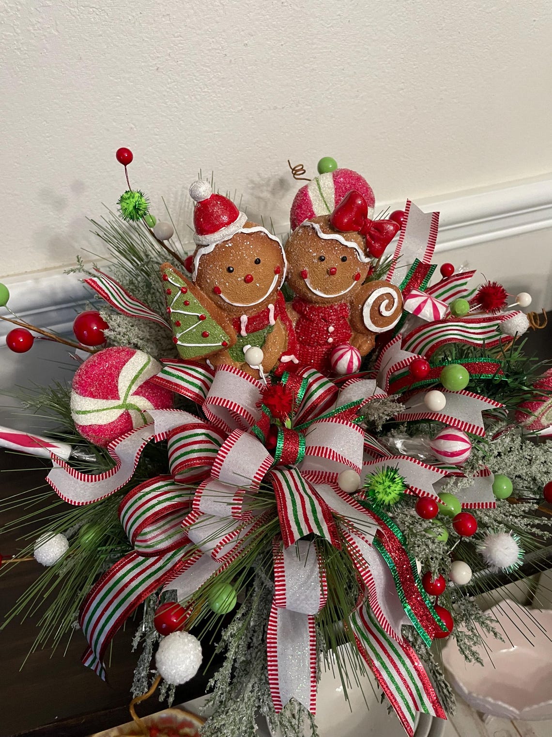 Christmas Gingerbread Arrangement, Christmas Peppermint Candy ...