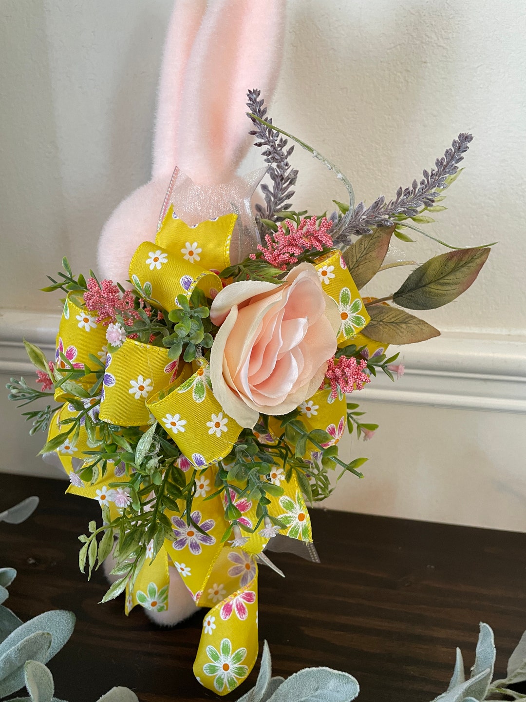 Bunny Table Decor, Decorated Flocked Bunny, Easter Table Decor, Spring ...