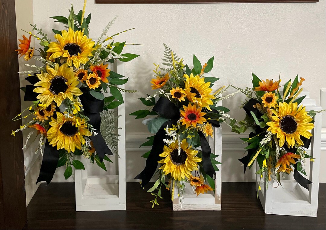 Sunflower Lantern Swags, Lantern Toppers, Customizable Lantern Swags ...
