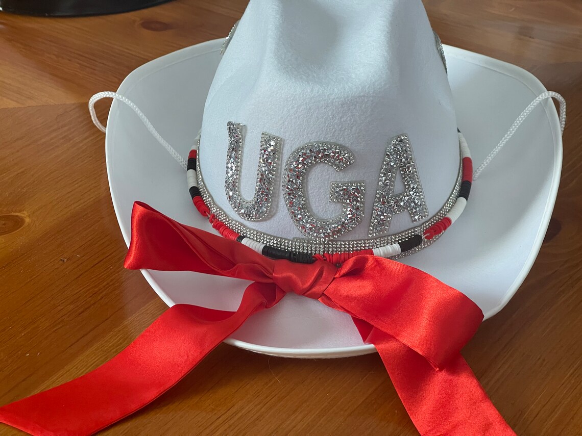 Georgia Bulldog Game Day Cowboy Hat With Rhinestones and Beading. UGA ...