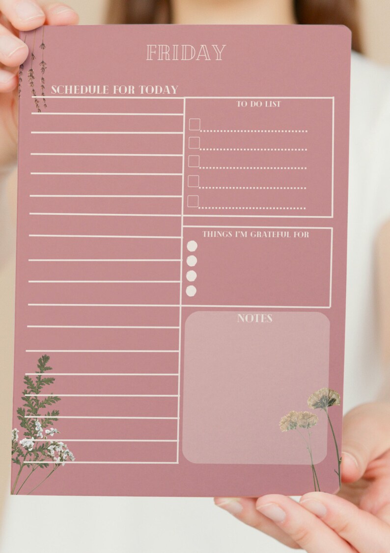 Digital Planner, Weekly Planner, Floral Planner, Girly Planner, Pink ...