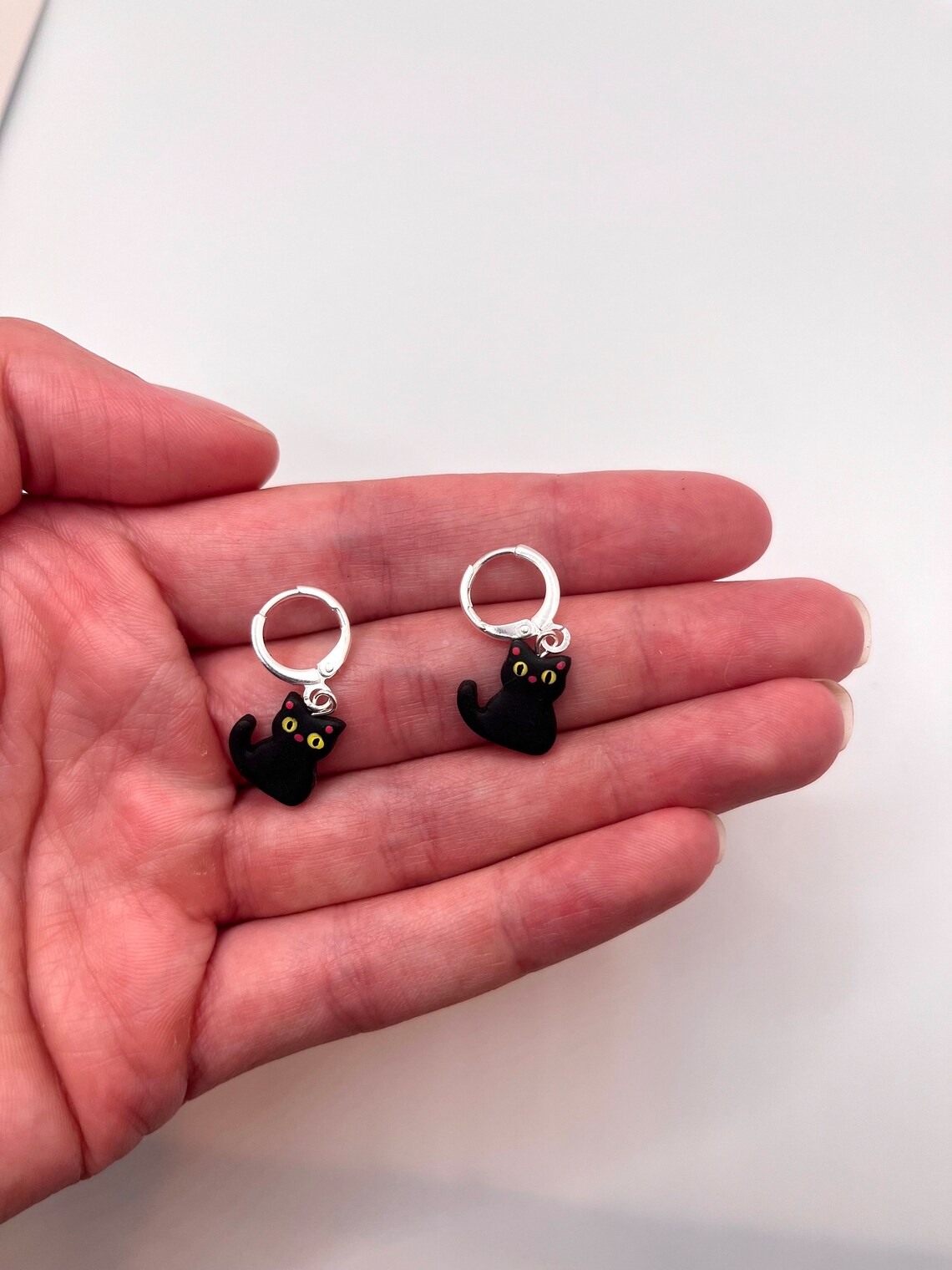 Polymer Clay Black Cat Halloween Earrings, Fall Earrings, Cute Fall ...