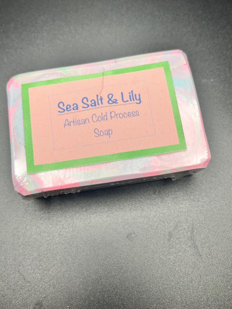 Sea Salt & Lily Artisan Cold Process Soap, Handmade Bar Soap, Natural ...