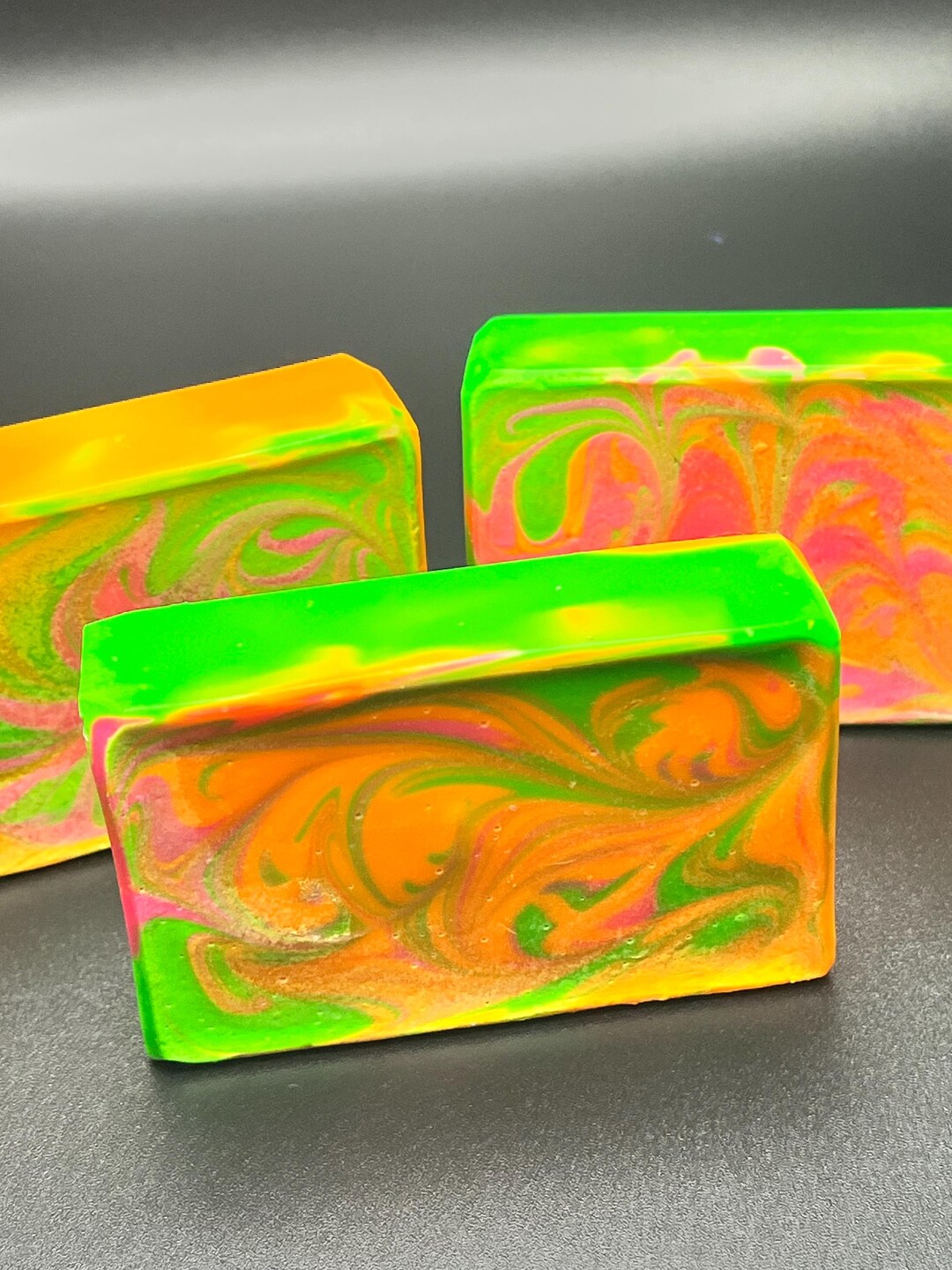 Neon Sherbet Artisan Cold Process Soap, Handmade Bar Soap, Natural ...