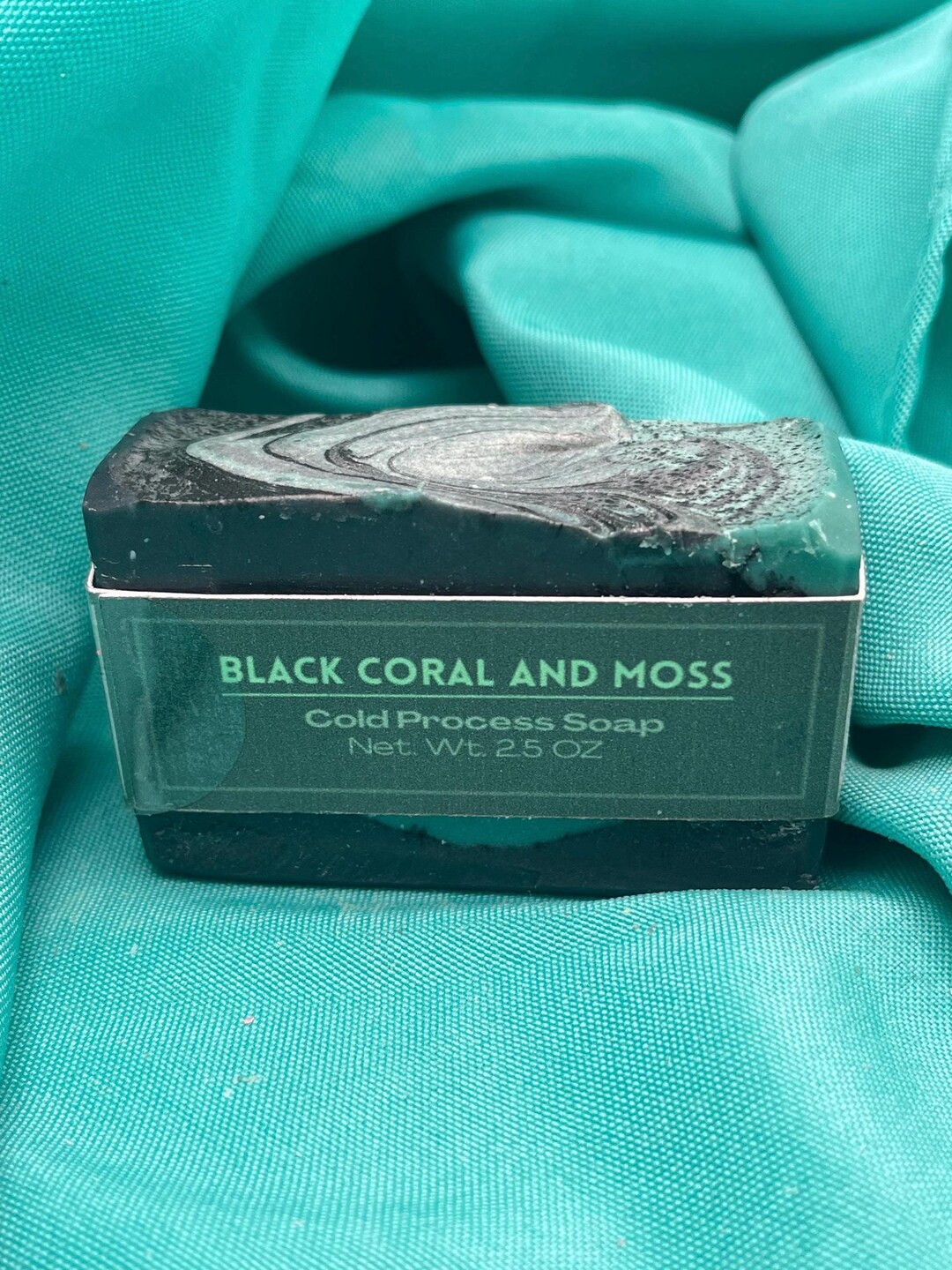 Black Coral and Moss Cold Process Soap, Half Sized Bar, Handmade ...