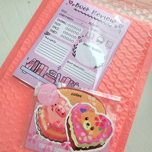 Cute Pink Book Review Notepad, Bookish Stationery (40 Sheets) - Etsy