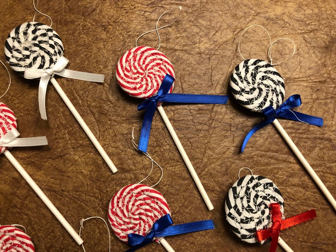 Handmade Wrapped Rope Lollipop Ornaments - Lot of 11 -FREE SHIPPING - Etsy
