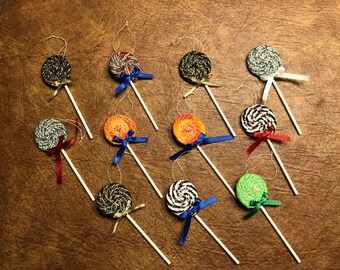Handmade Wrapped Rope Lollipop Ornaments - Lot of 11 -FREE SHIPPING - Etsy