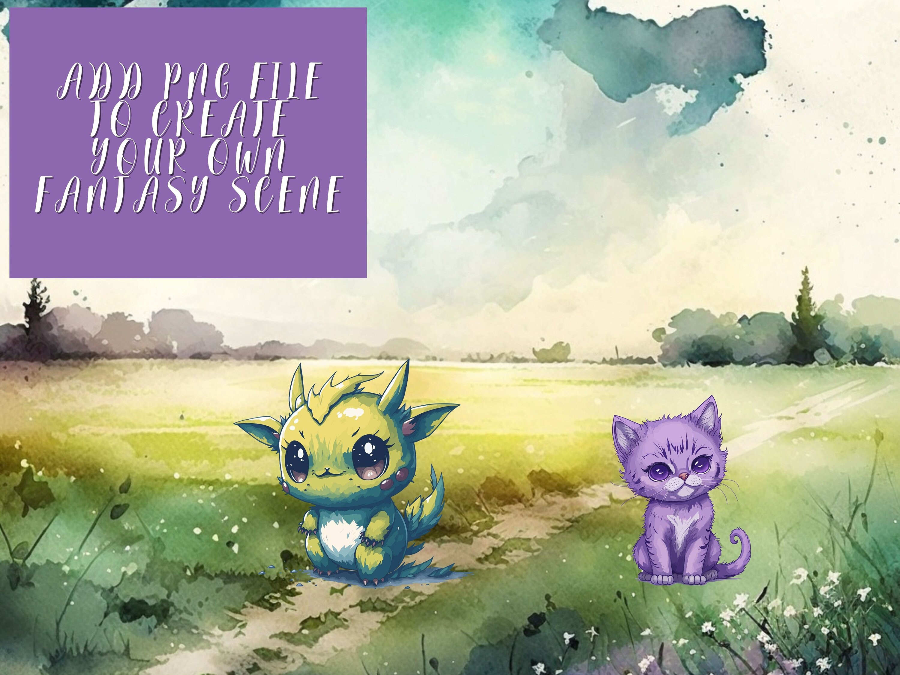 Cute Fantasy Watercolor Clipart Ultra Bundle 1 | Fairy, Griffin, JPEG ...