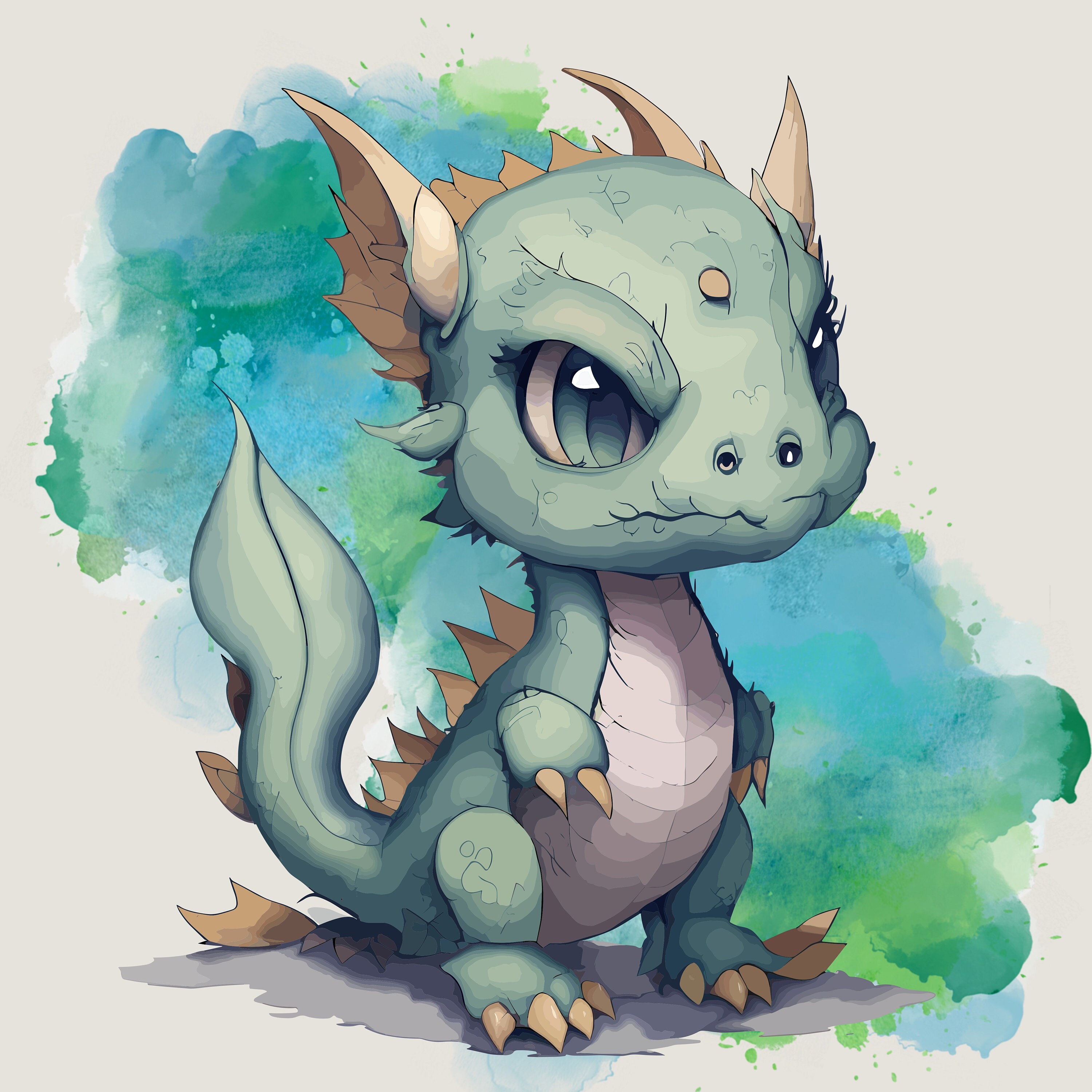 Cute Dragon Watercolor Clipart Mega Bundle 2 Dragon, JPEG, PNG, and SVG ...