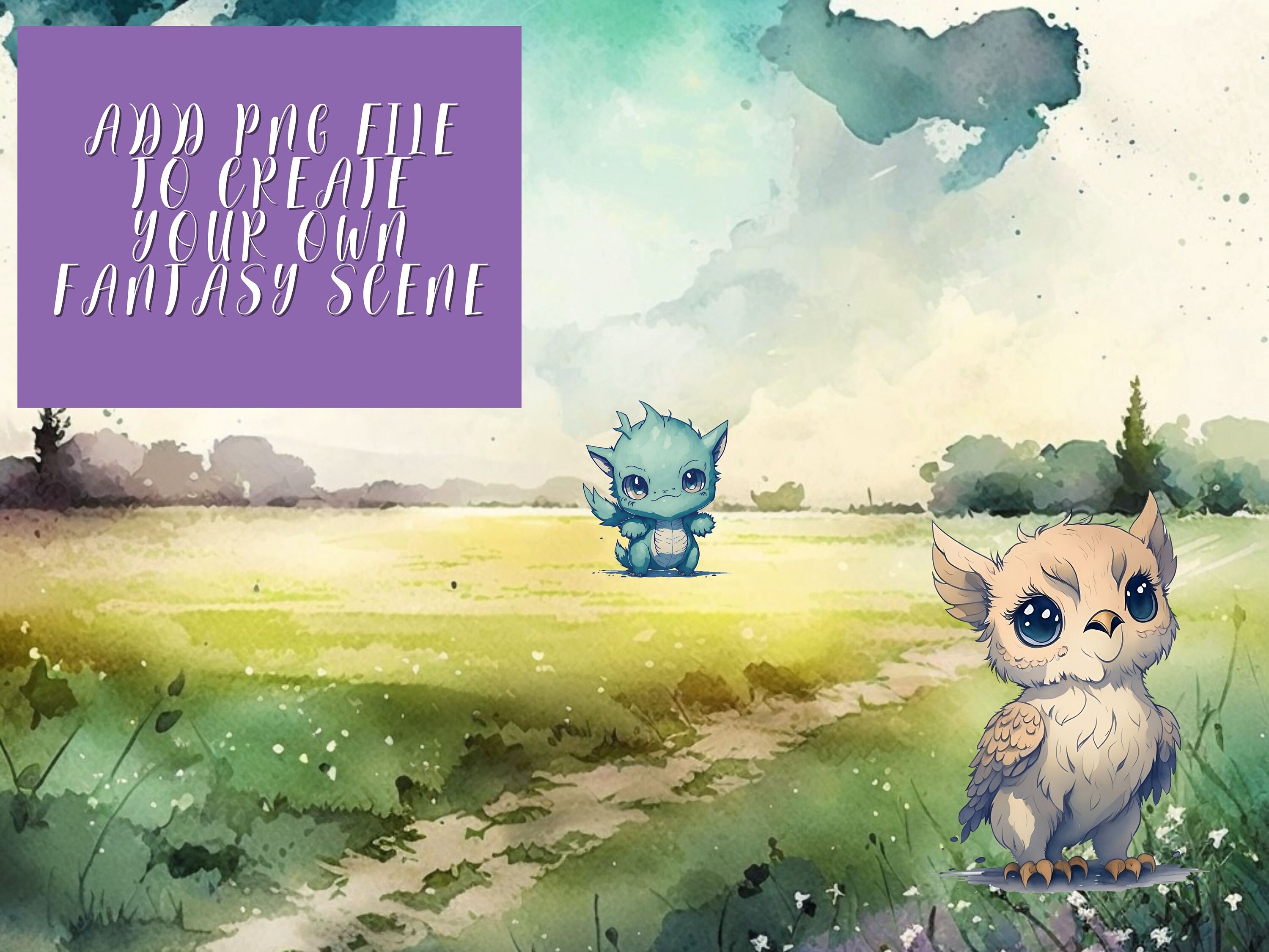 Cute Fantasy Watercolor Clipart Mega Bundle 1 | Fairy, Griffin, JPEG ...