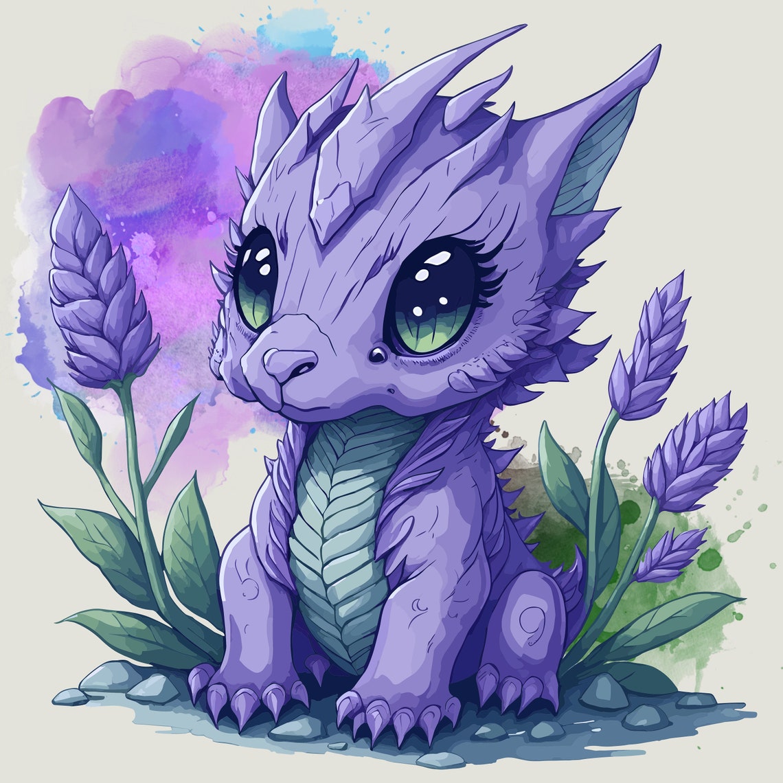 Cute Dragon Watercolor Clipart Bundle 1 Dragon JPEG PNG - Etsy