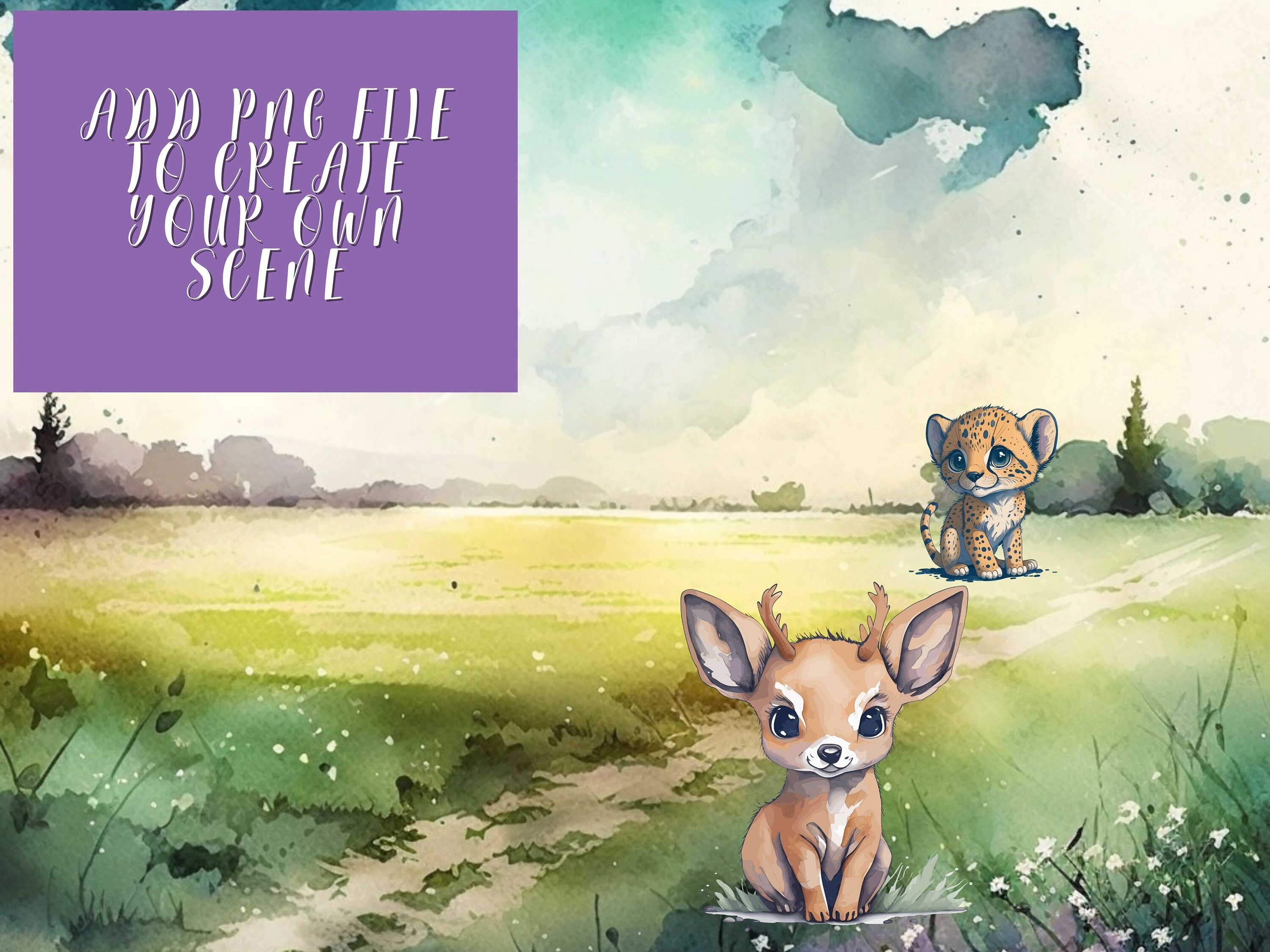 Cute Critters Watercolor Clipart Bundle 3 Baby Animals, Nature, JPEG ...