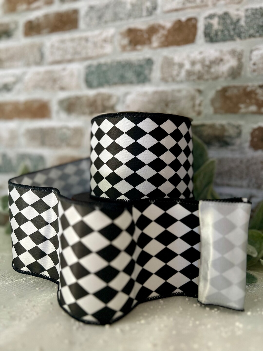 4 Farrisilk Jester Diamond Wired Ribbon Christmas - Etsy