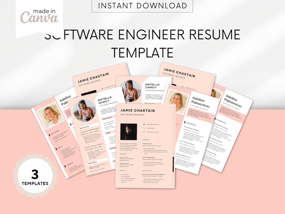 Software Engineer Resume Template, Resume Template, Editable Resume, Cv ...