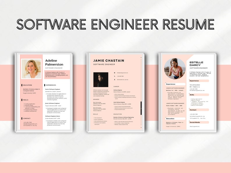 Software Engineer Resume Template Resume Template Editable - Etsy