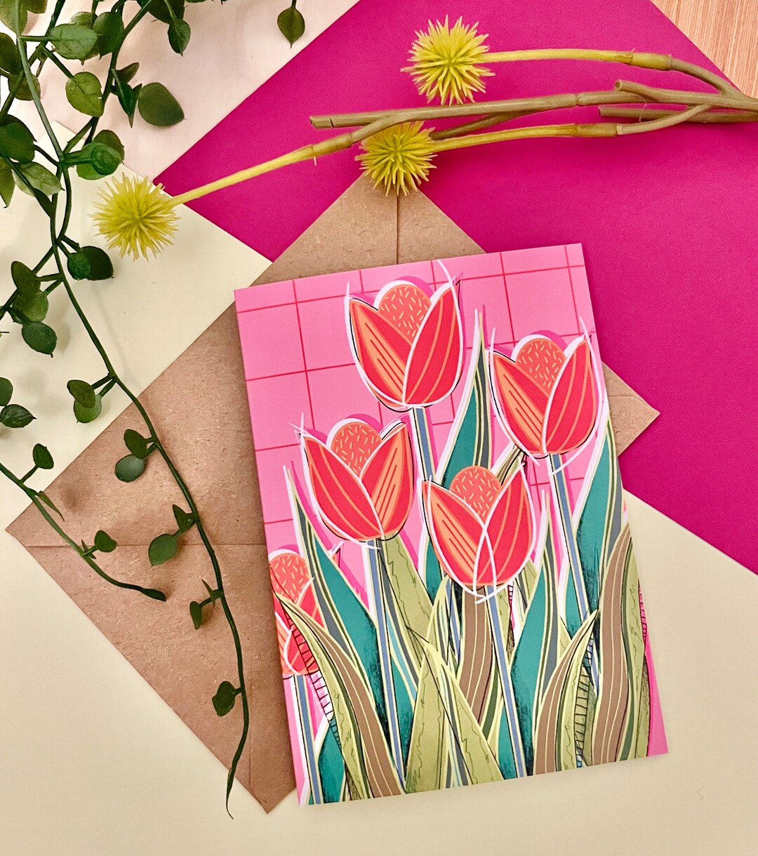 Tulips General Greetings Card - Etsy