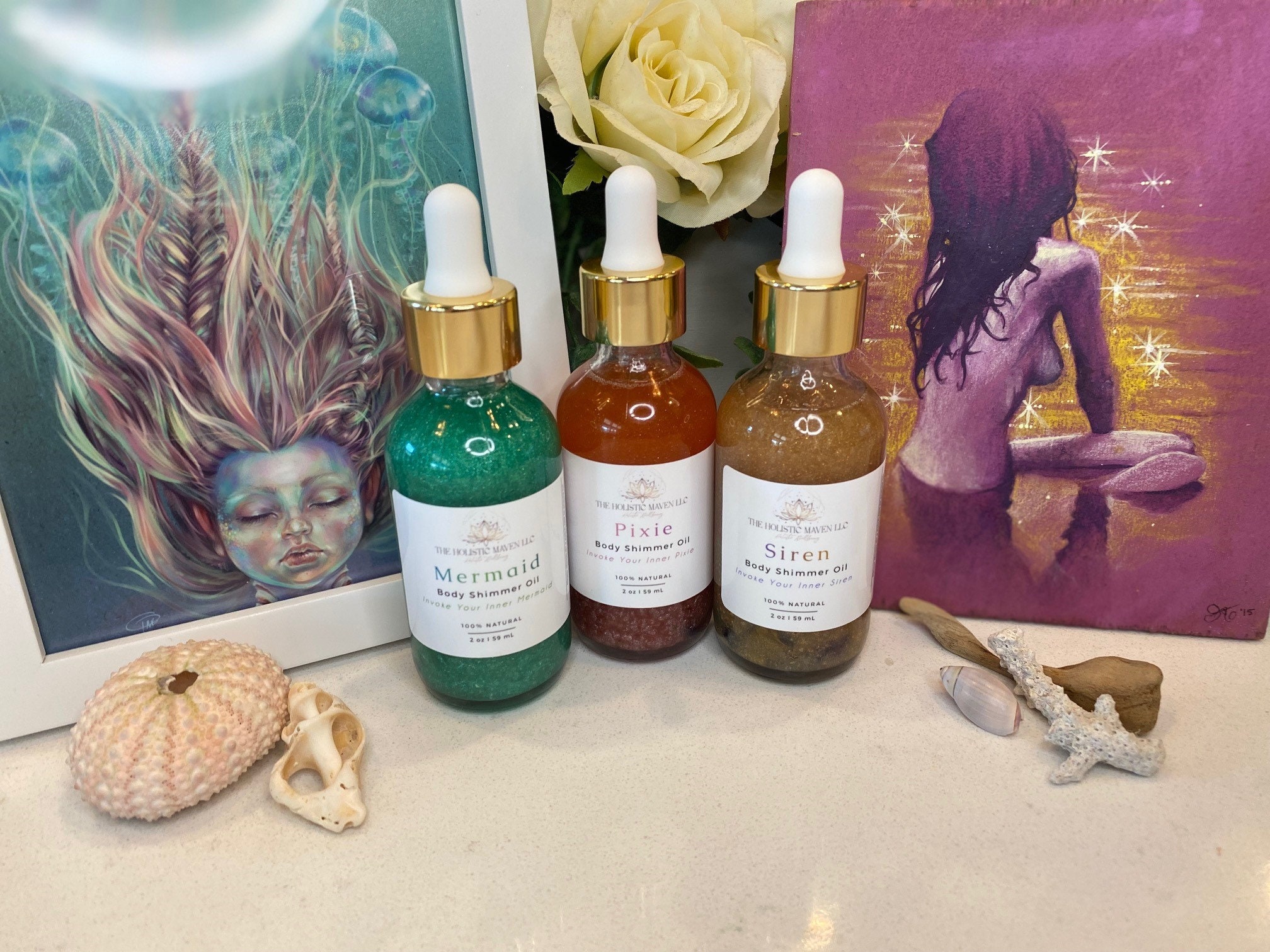 Gorgeous Body Shimmer Oil Great Smelling Blends Crystal Infused Subtle ...