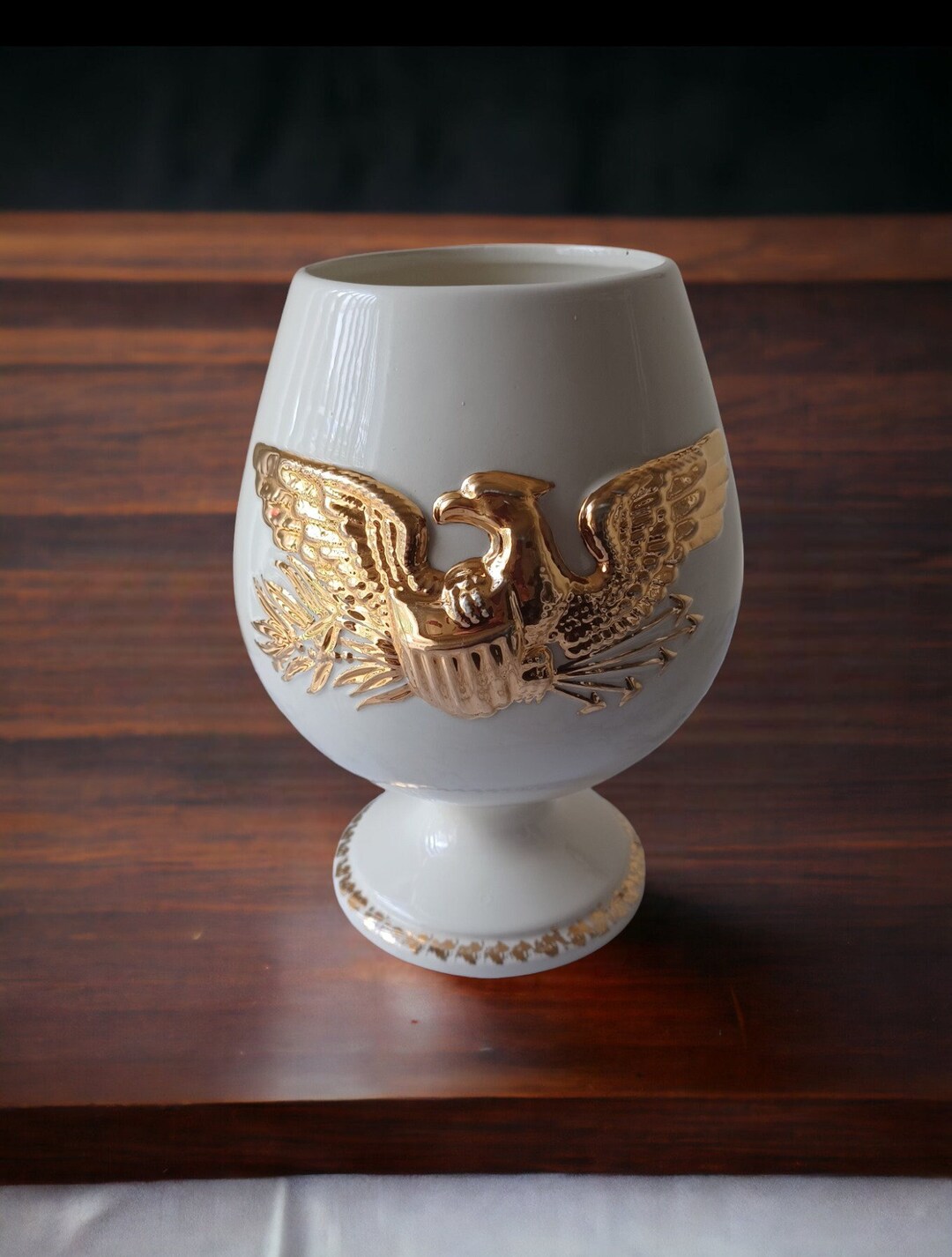 Patriotic American Eagle Ceramic Vase Bowl Rare Find Vintage USA United ...