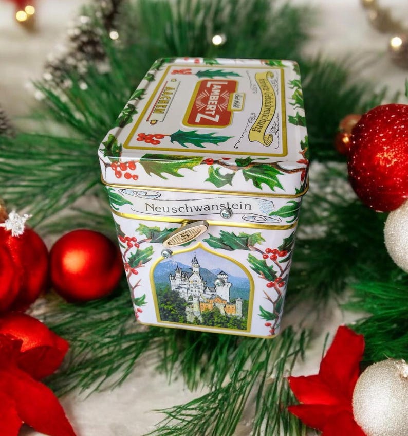 Vintage Christmas Musical Tin Box the Christmas Song merry Christmas to ...