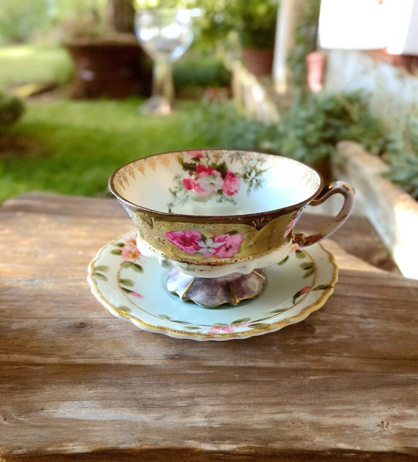 Vintage Victorian Teacup and Saucer Set, Unique Rare Find Collectable ...