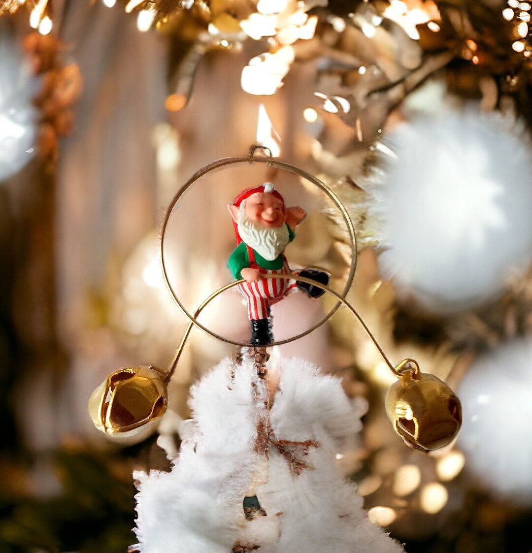 Vintage Christmas Decoration, Hallmark balancing Elf Keepsake Christmas ...
