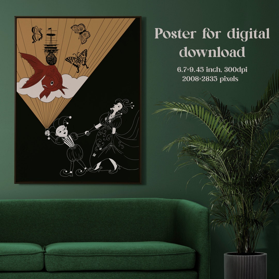 Magic World Poster , Queen & Joker Postcard, Coy Fish Poster, Coy ...