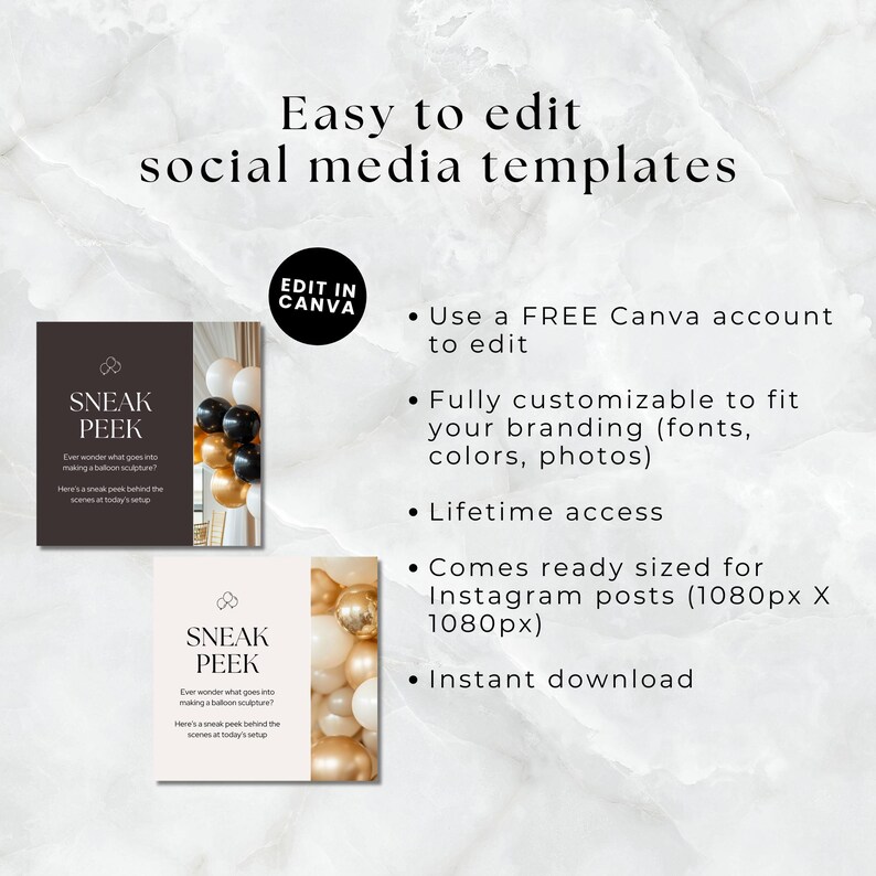 Balloon Decor Business and Artist Social Media Instagram Posts ...