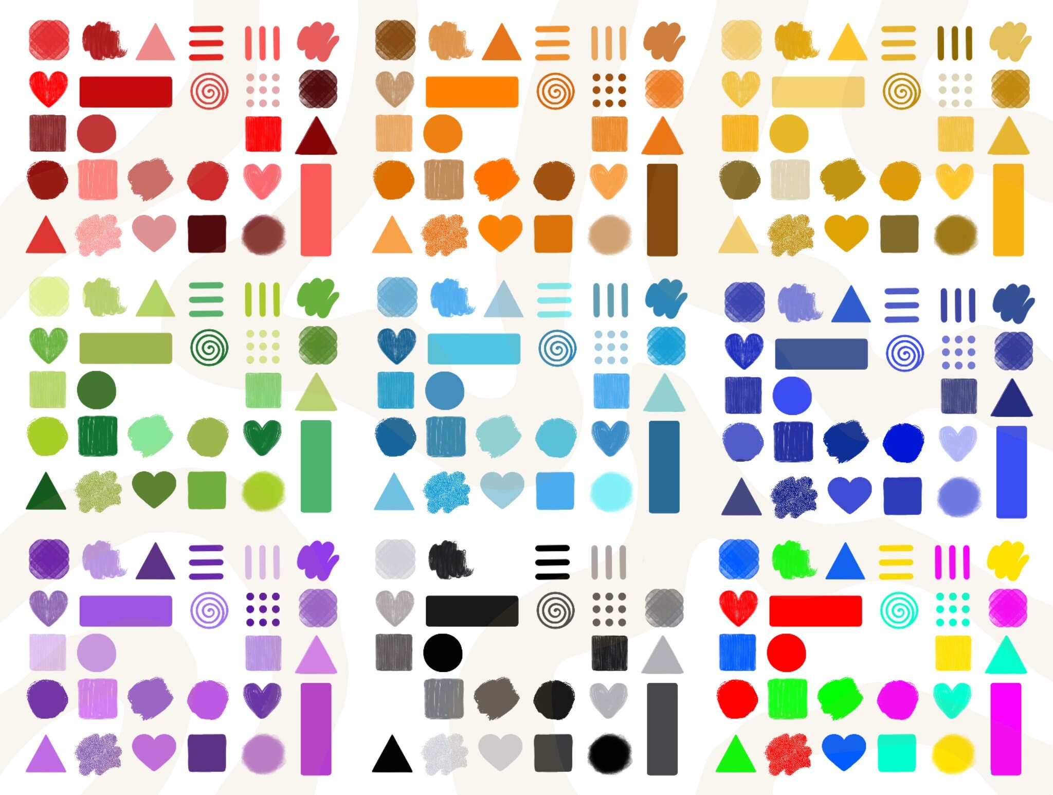 Rainbow Colour Swatches Pngs | Digital Download | Early Learning | Arts ...