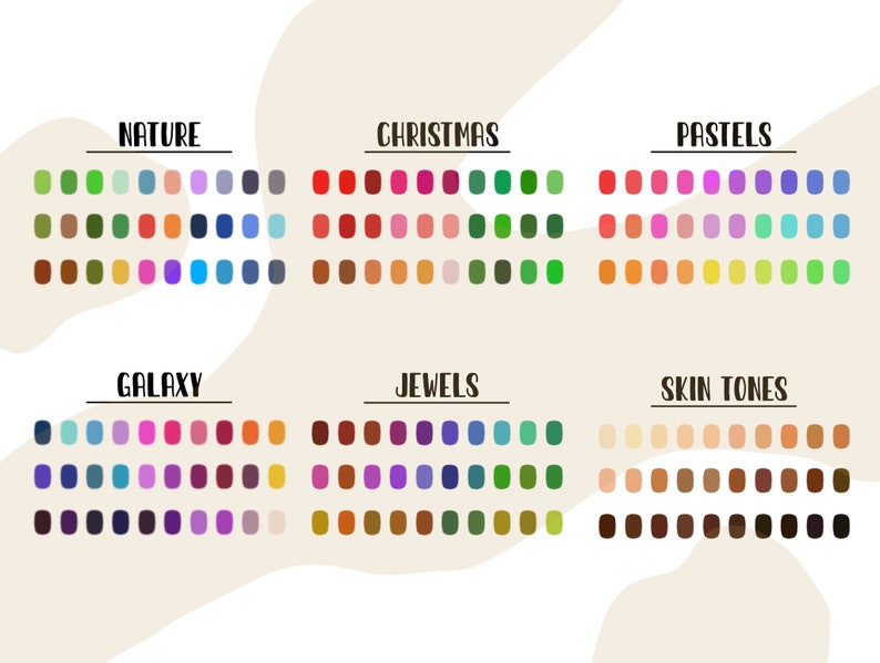180 Procreate Palette Swatches - Downloadable | HEX Codes Included - Etsy