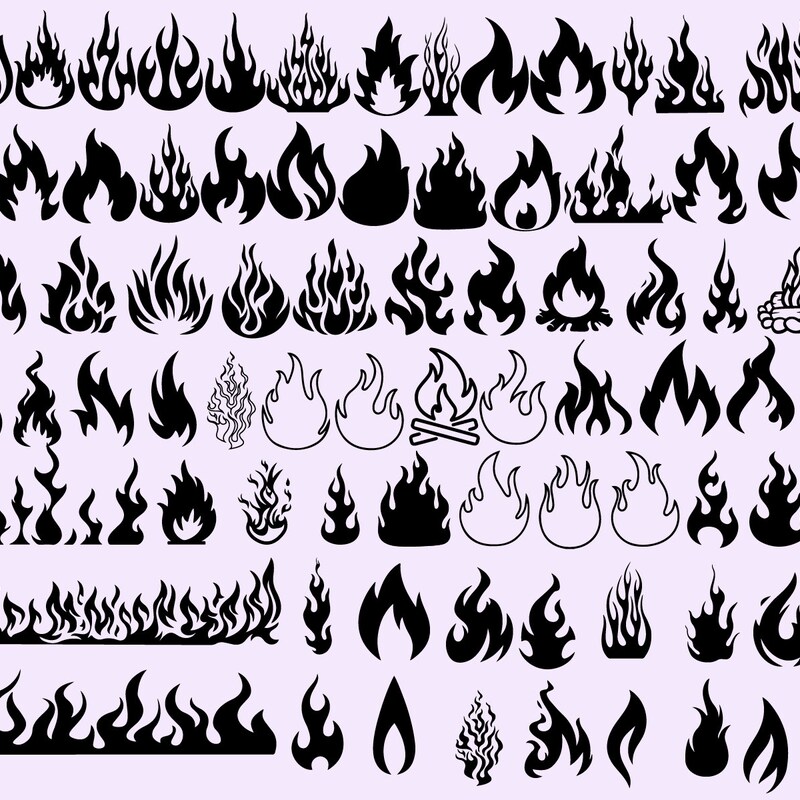 Flame Svg - Etsy