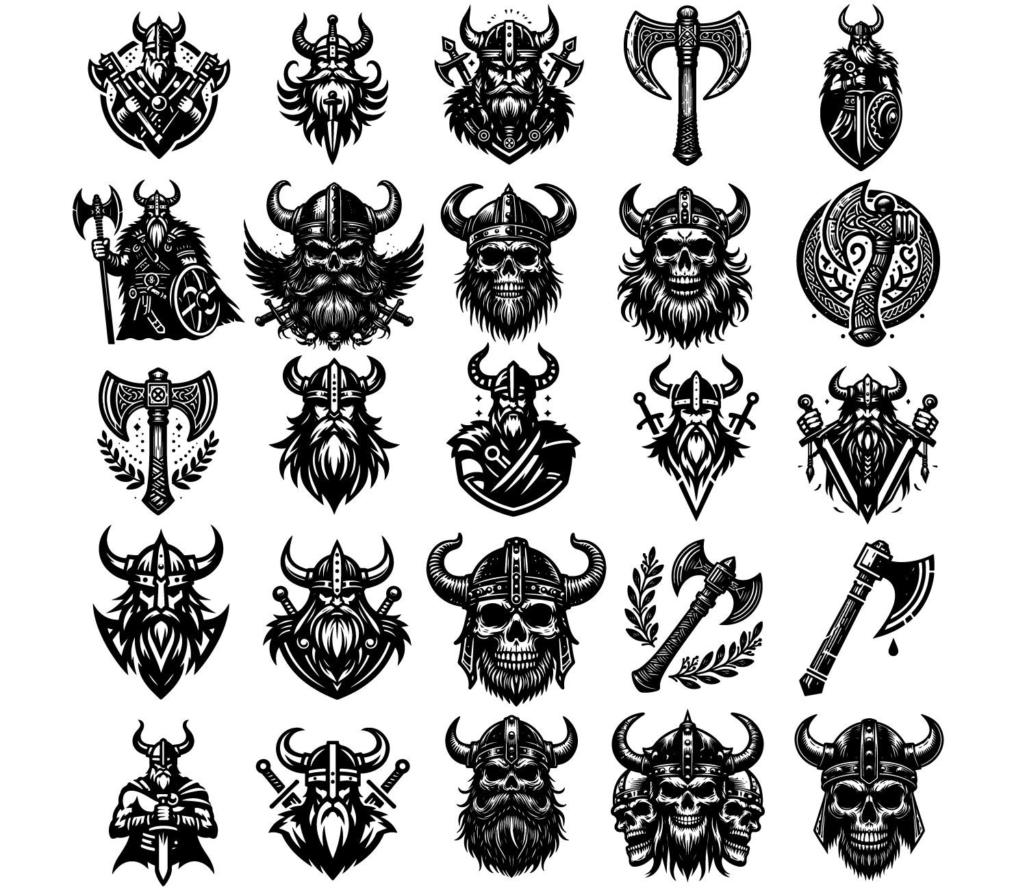 25 Viking Ultimate SVG PNG Bundle, Vector Files for Laser Cutting ...