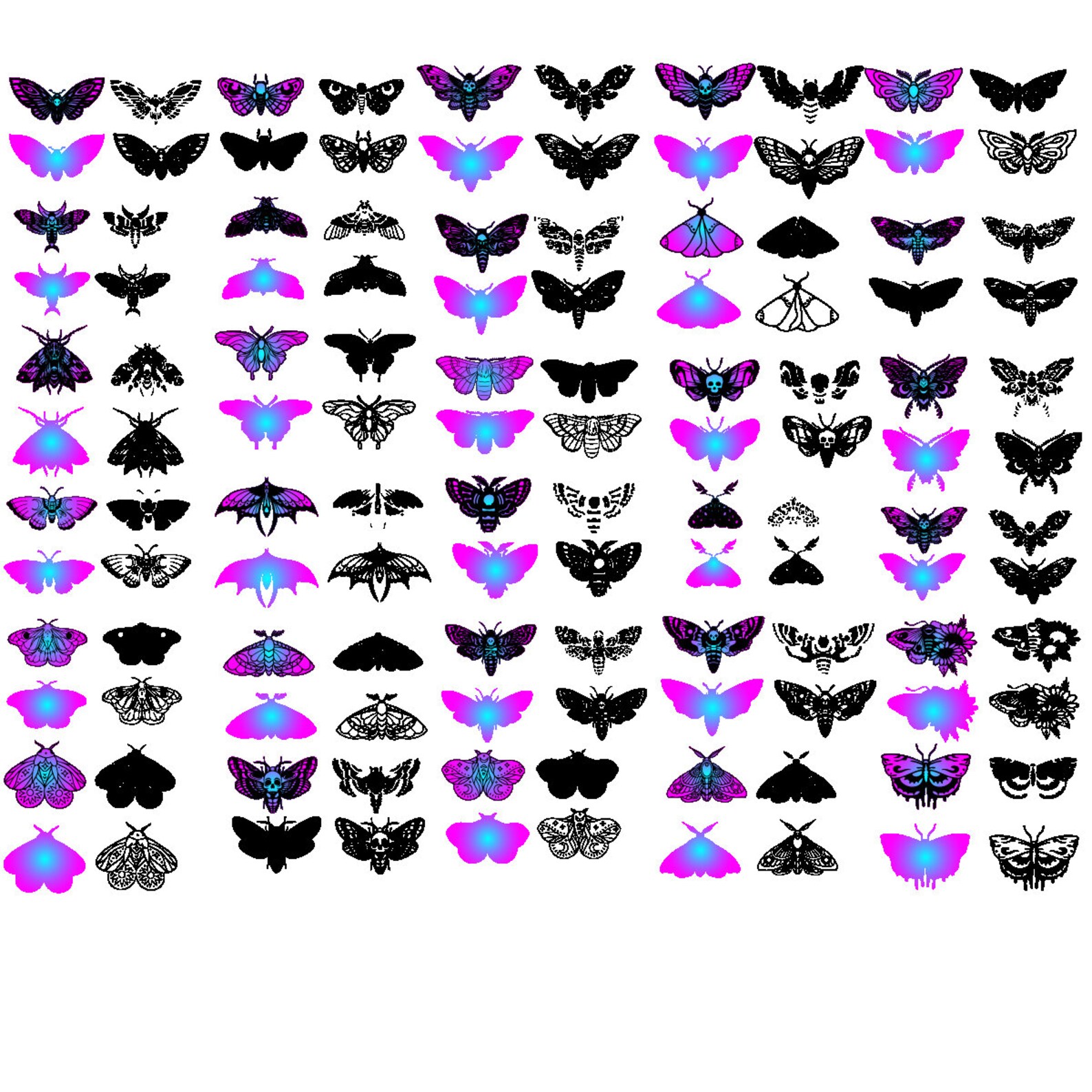 Mystical Moth SVG Bundle, Celestial Butterfly Clipart, Witchy Magic ...