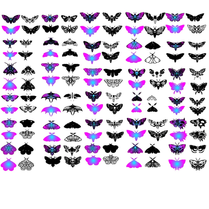 Moth SVG, Moths Clipart, Moth SVG Bundle, Moth Line Drawing, Cut File ...