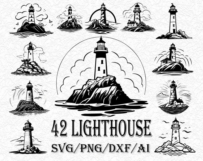 Lighthouse. Svg Png Eps Dxf Cut Files. - Etsy Canada