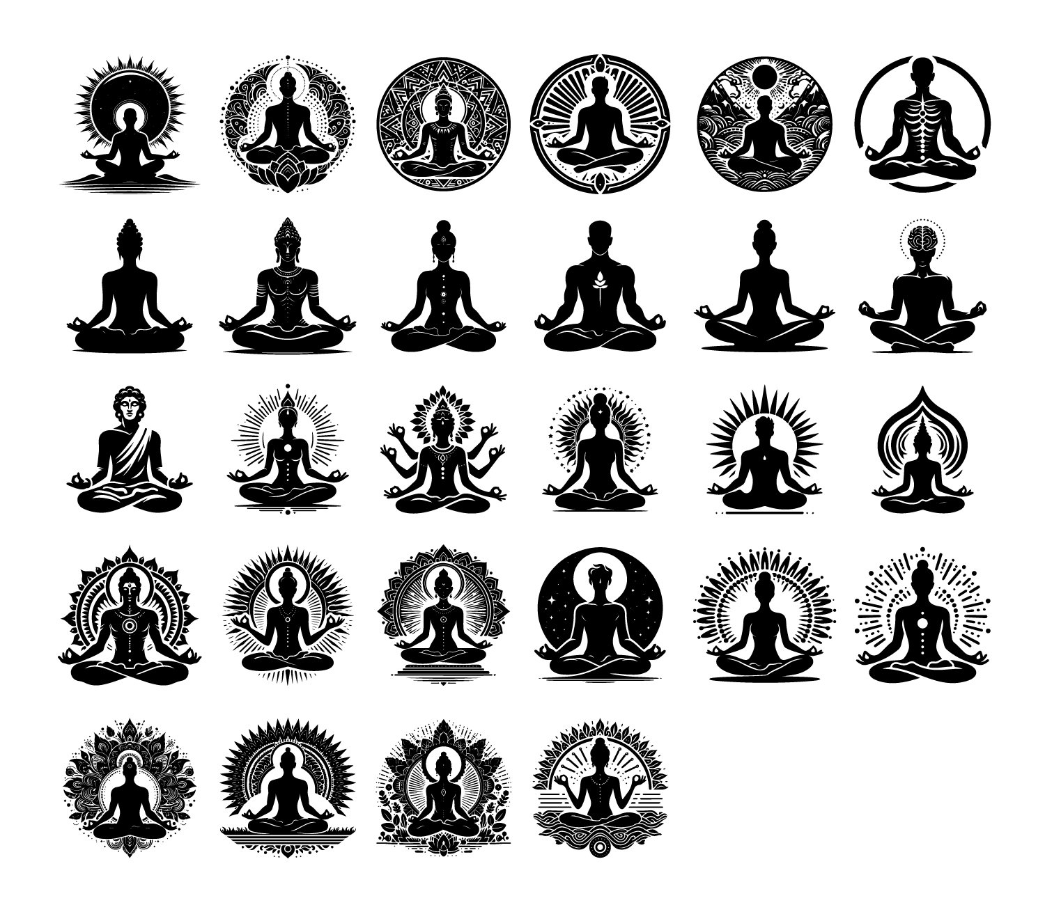 28 Meditation SVG Bundle, Yoga Svg, Namaste SVG, Meditation Quotes ...