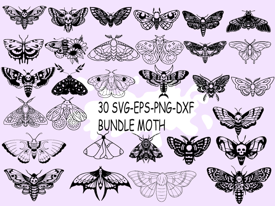 Mystical Moth SVG Bundle, Celestial Butterfly Clipart, Witchy Magic ...