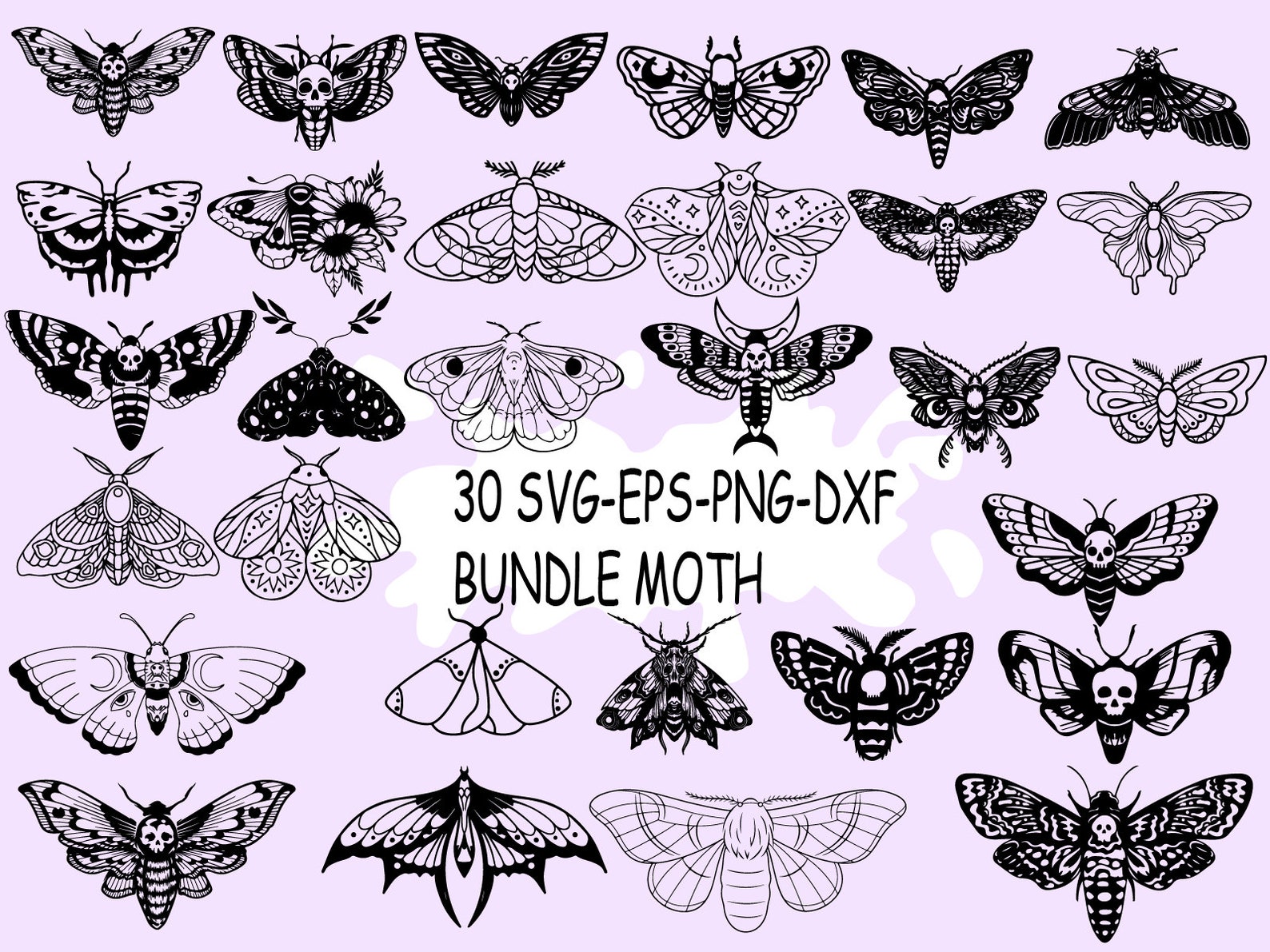Moth SVG, Moths Clipart, Moth SVG Bundle, Moth Line Drawing, Cut File ...