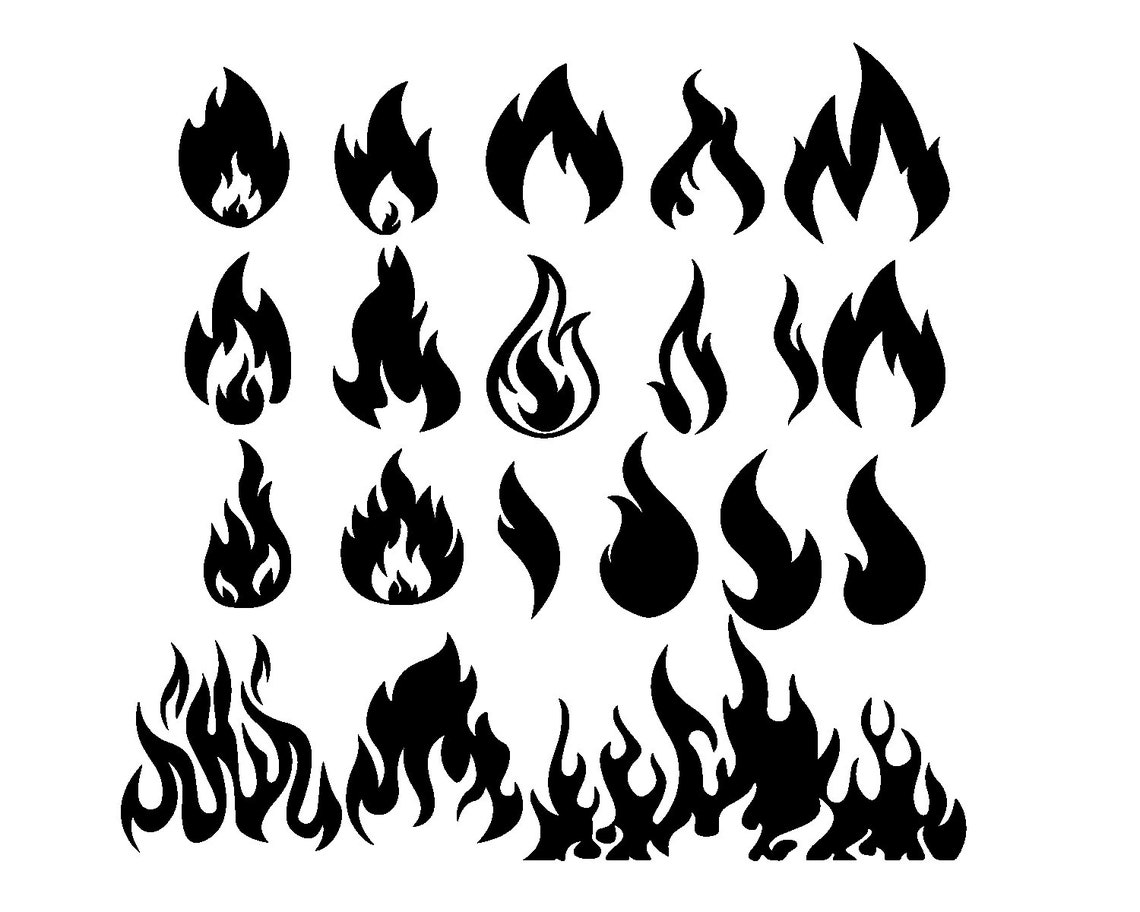 120 Fire Svgfire Svgdxffire Flamessvg Bundlefire - Etsy Canada