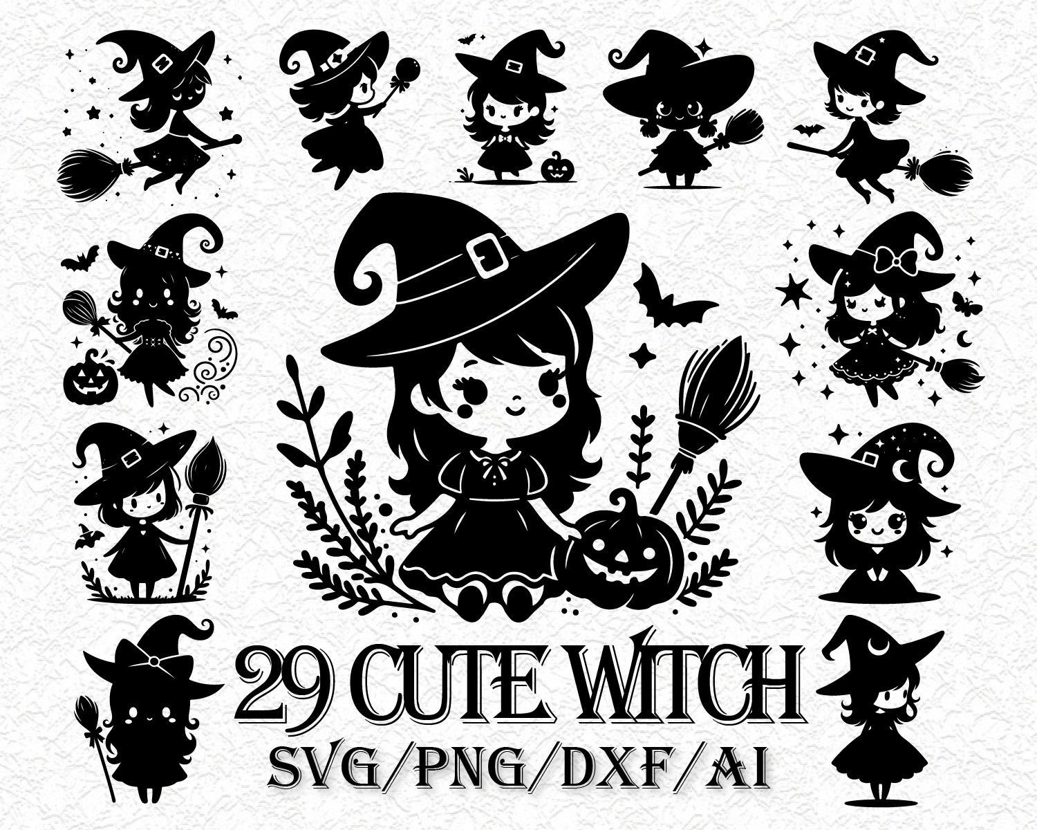 29 Cute Witch Svg Bundle Witchcraft Svg Magic Svg Celestial Svg Moon ...