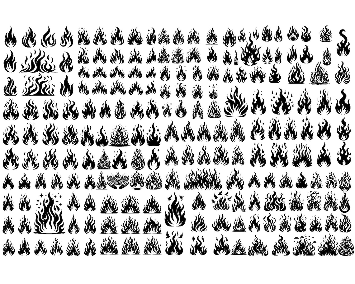 200 Fire Svg,fire Svg,dxf,fire Flames,svg Bundle,fire Ball,cricut ...