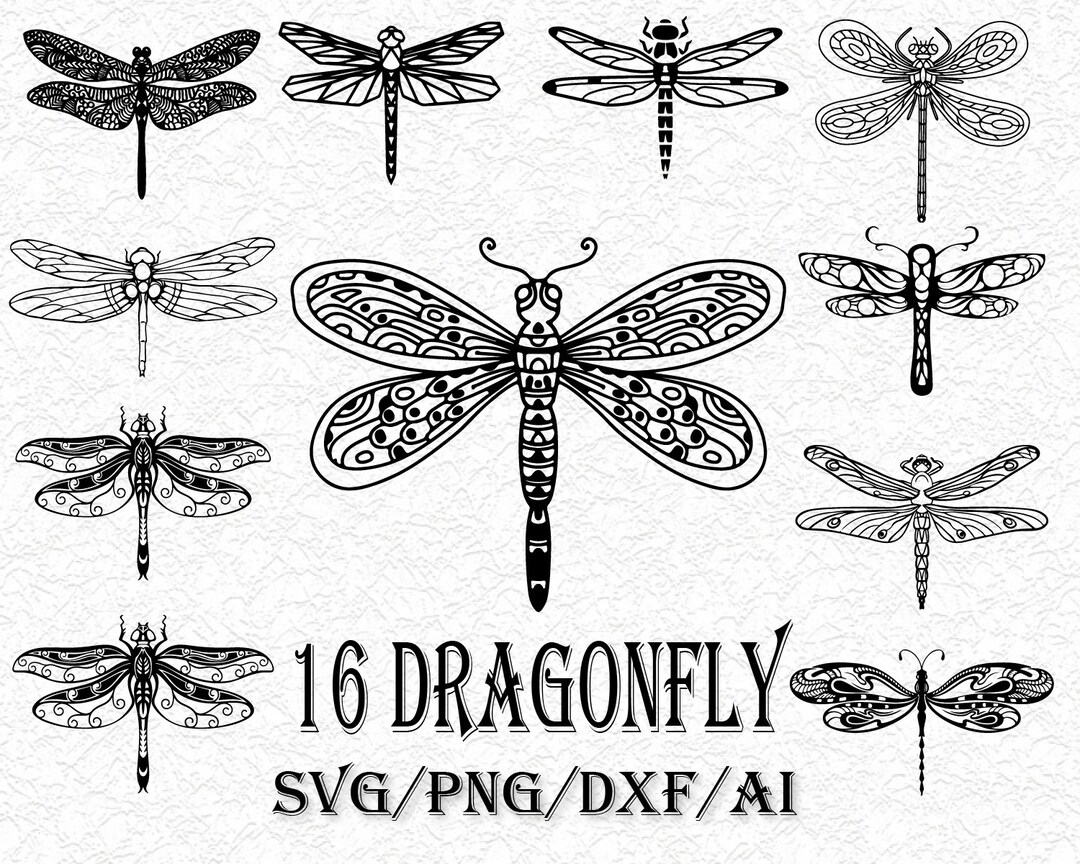 16 Dragonfly SVG Bundle, Dragonfly PNG Files, Dragonfly Svg Layered ...