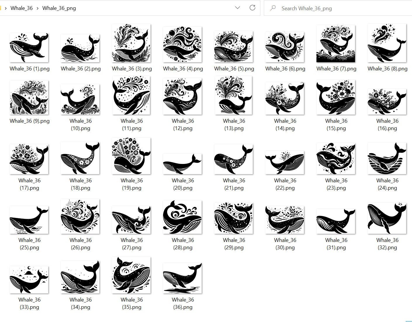 36 Whale SVG Bundle, Whale Dxf, Whale Png, Whale Eps, Whale Vector ...