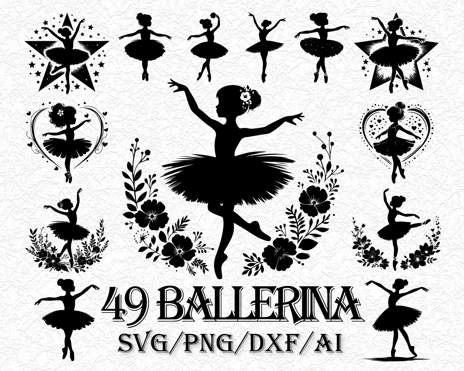 49 Ballerina Silhouette Ballerina SVG Bundle, Ballet Dancer Svg Cut ...