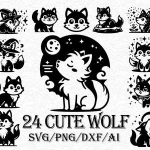 24 Cute Wolfs, Wolf PNG, Wolves Svg, Wolf Art, Wolf Illustration ...