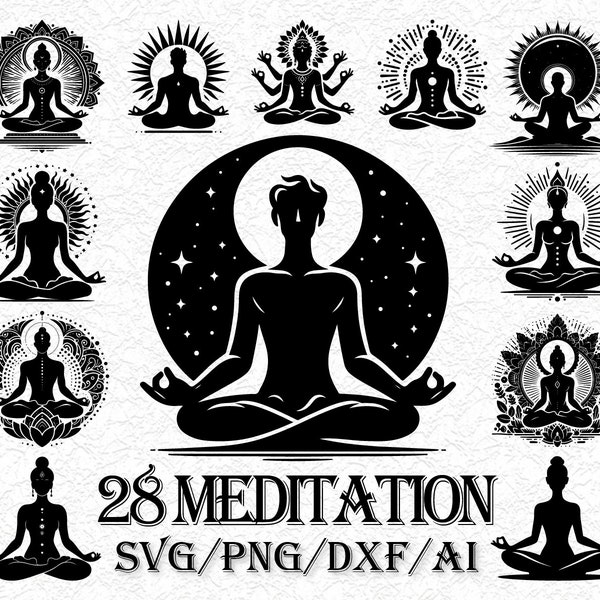 Meditation Svg - Etsy