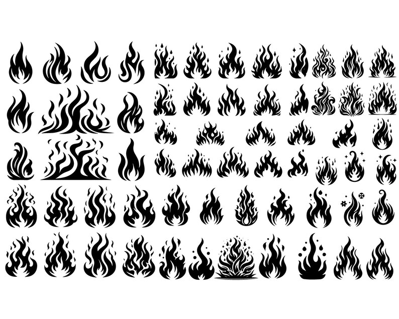 200 Fire Svg,fire Svg,dxf,fire Flames,svg Bundle,fire Ball,cricut ...