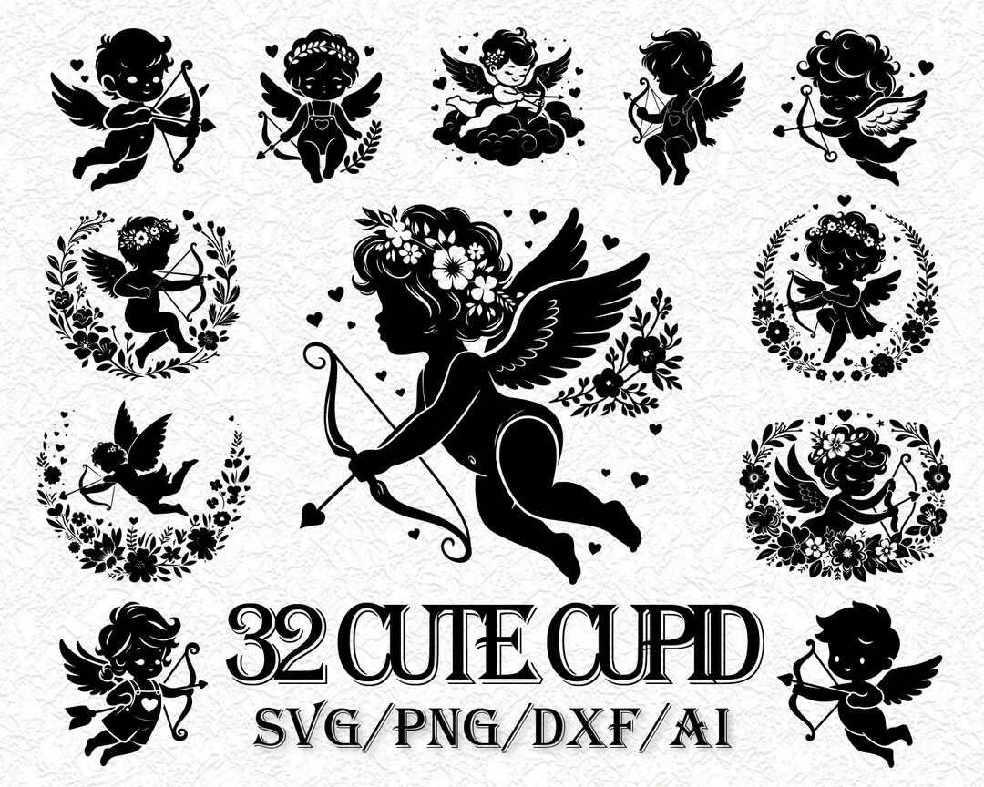 32 Cute Cupid SVG Bundle, Cupid SVG, Valentine Svg, Valentine's Cupid ...